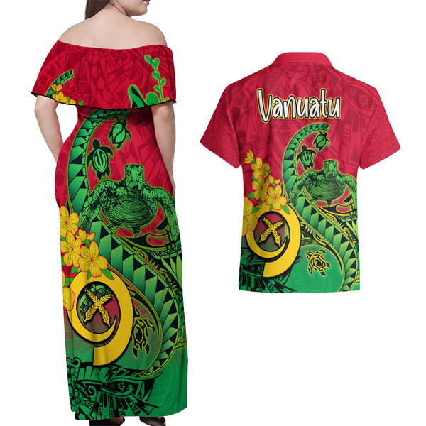 Vanuatu Islands Couples Matching Off Shoulder Maxi Dress and Hawaiian ...