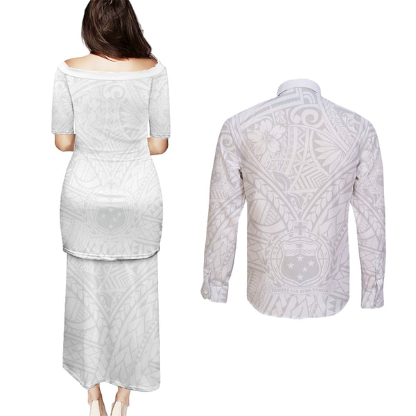 Samoa Lotu Tamaiti Couples Matching Puletasi Dress and Long Sleeve ...
