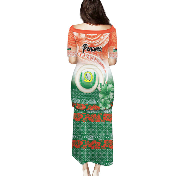 Penama Vanuatu Puletasi Hibiscus Sand Drawing with Pacific Pattern LT9