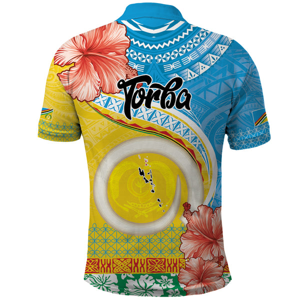 Torba Vanuatu Polo Shirt Hibiscus Sand Drawing with Pacific Pattern LT9