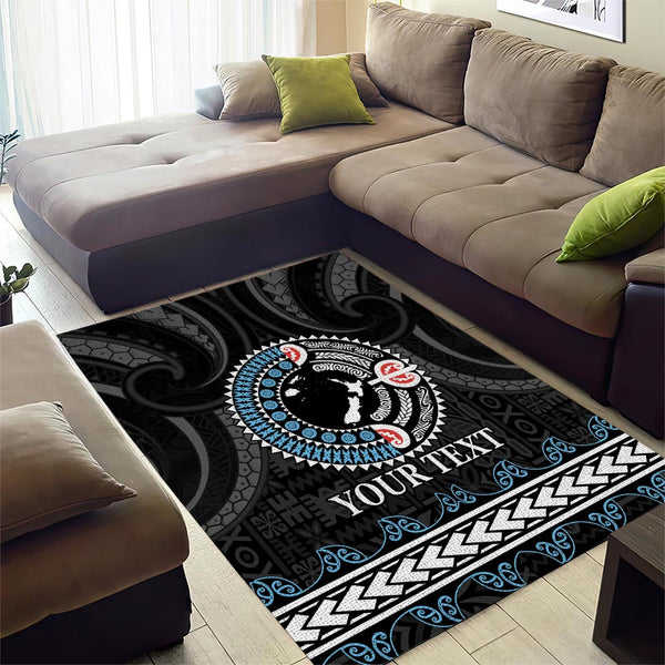 Custom Fiji and New Zealand Area Rug Maori Fern Mix Tapa Tribal Unique LT9
