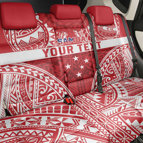 Personalised Toa Samoa Rugby Spirit Back Car Seat Cover Red Samoan