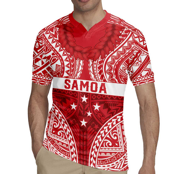 Personalised Toa Samoa Rugby Spirit Rugby Jersey Red Samoan Tribal ...