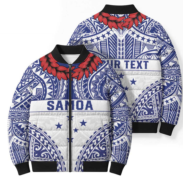 Personalised Toa Samoa Rugby Spirit Bomber Puffer Jacket White Samoan ...
