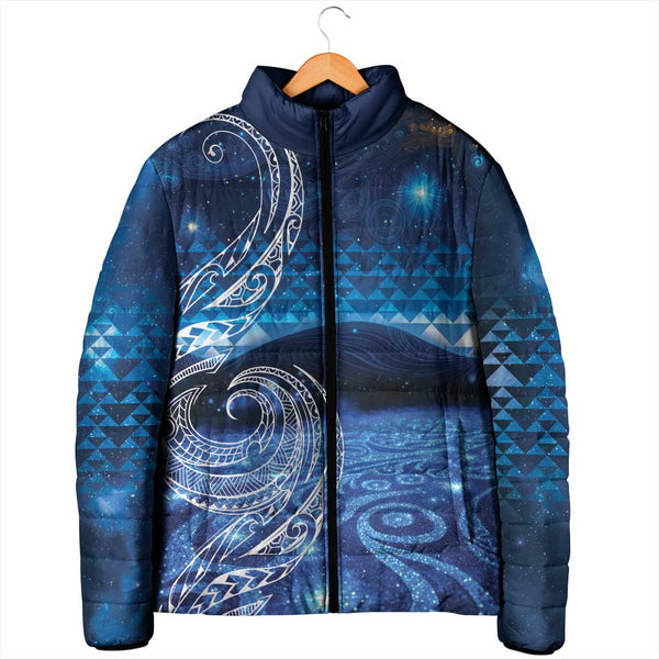 New Zealand Matariki Padded Jacket Taniko Aramoana With Koru Galaxy Sky ...