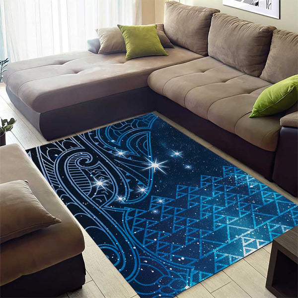 New Zealand Matariki Area Rug Taniko Aramoana With Maori Galaxy Sky ...