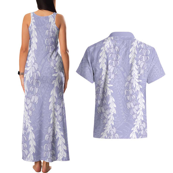 Puakenikeni and Maile Lei Couples Matching Tank Maxi Dress and Hawaiian ...