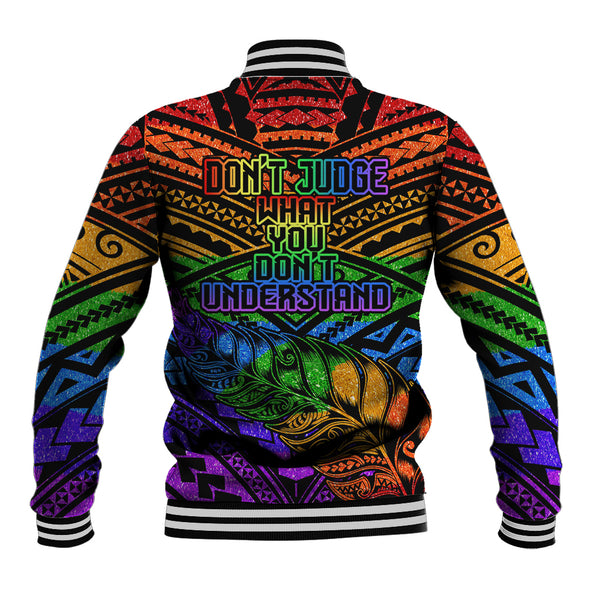New Zealand LGBT Fern Heart Baseball Jacket Dont judge What You Dont ...
