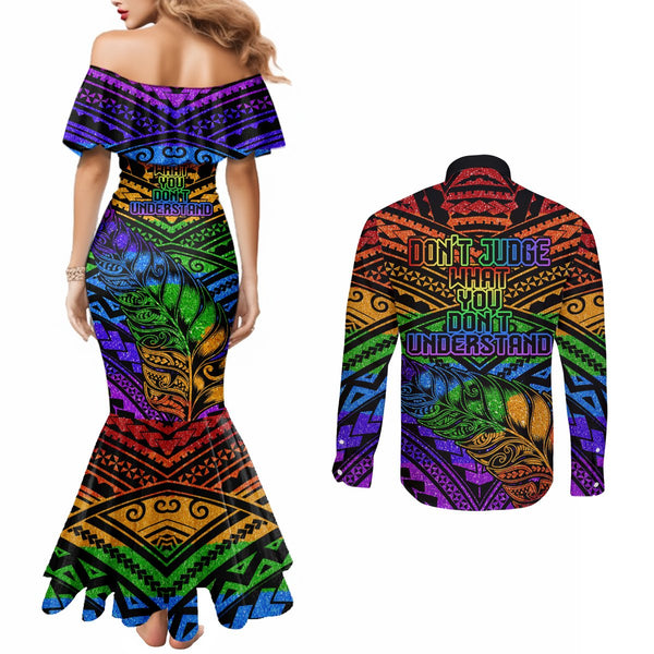 New Zealand LGBT Fern Heart Couples Matching Mermaid Dress and Long ...