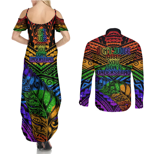 New Zealand LGBT Fern Heart Couples Matching Summer Maxi Dress and Long ...