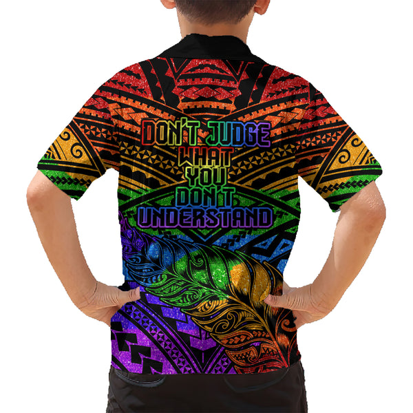 New Zealand LGBT Fern Heart Kid Hawaiian Shirt Dont judge What You Dont ...