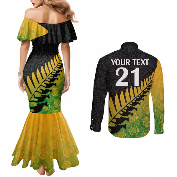Custom Australia Wallabies and Aotearoa Rugby Couples Matching Mermaid ...