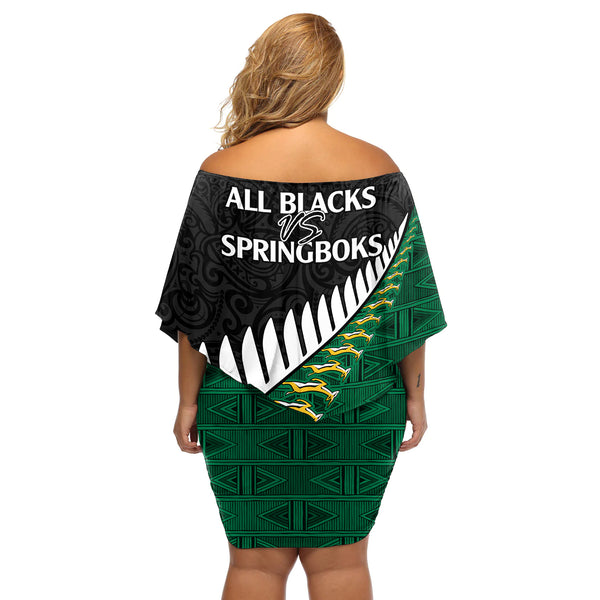 South Africa and Aotearoa Rugby Off Shoulder Short Dress Springboks ...