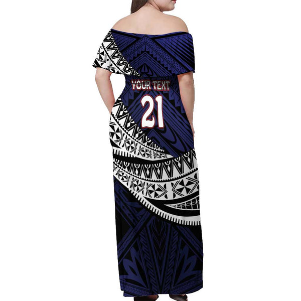Custom Samoa Rugby Pacific Off Shoulder Maxi Dress Samoan Warrior ...