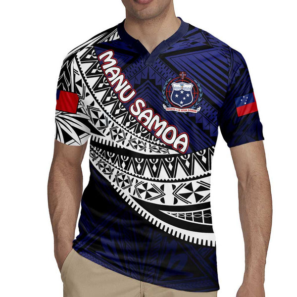 Custom Samoa Rugby Pacific Rugby Jersey Samoan Warrior Tribal Pattern LT9