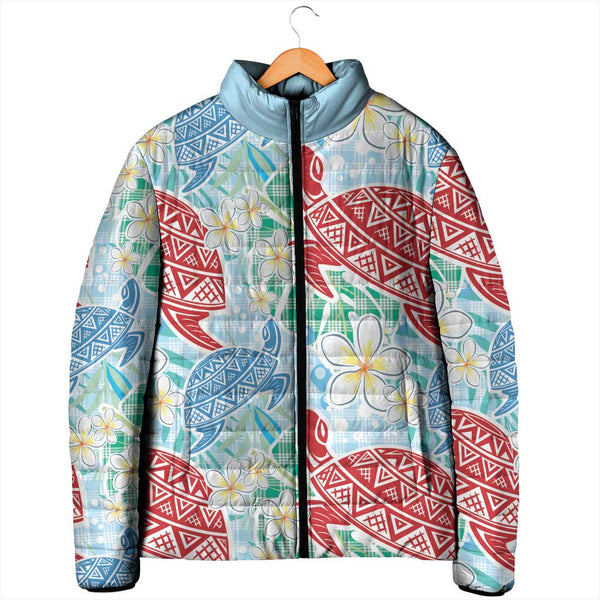 Palaka with Honu and Plumeria Padded Jacket Hawaiian Heritage Spirit LT9