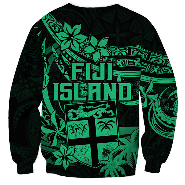 Fiji Islands Sweatshirt Coat of Arms Fijian Flower Polynesian Pattern ...