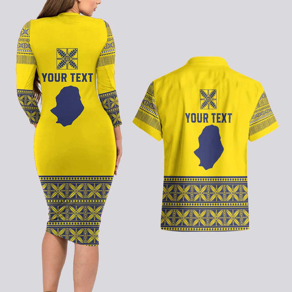 Niue Crab Personalised Couples Matching Long Sleeve Bodycon Dress and ...