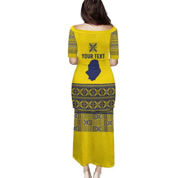 Niue Crab Personalised Puletasi Niuean Hiapo Pattern LT9