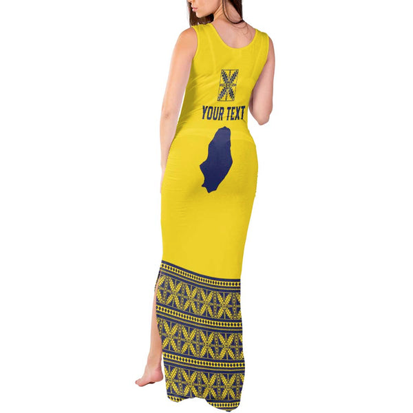 Niue Crab Personalised Tank Maxi Dress Niuean Hiapo Pattern LT9