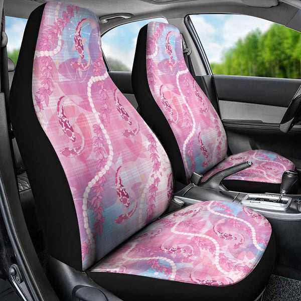 Japanese Koi Fish Car Seat Cover Pink Wagara Palaka Honohono Pikake Lei LT9