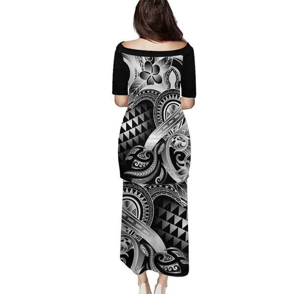 Aloha Black Tribal Honu Tattoo Puletasi LT9