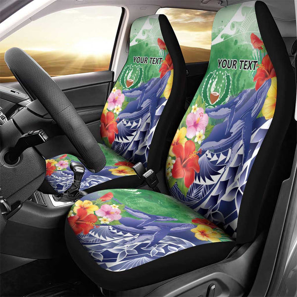 Personalised Pohnpei States Humpback Whale Car Seat Cover Polynesian ...
