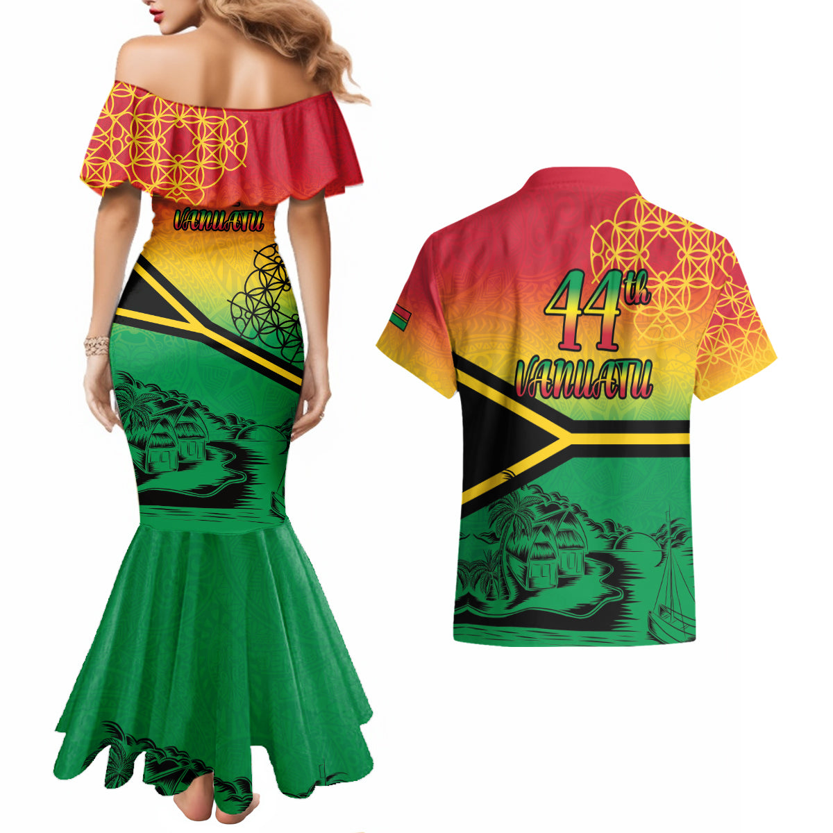 Hapi 44th Indipendens Dei Vanuatu Couples Matching Mermaid Dress and ...