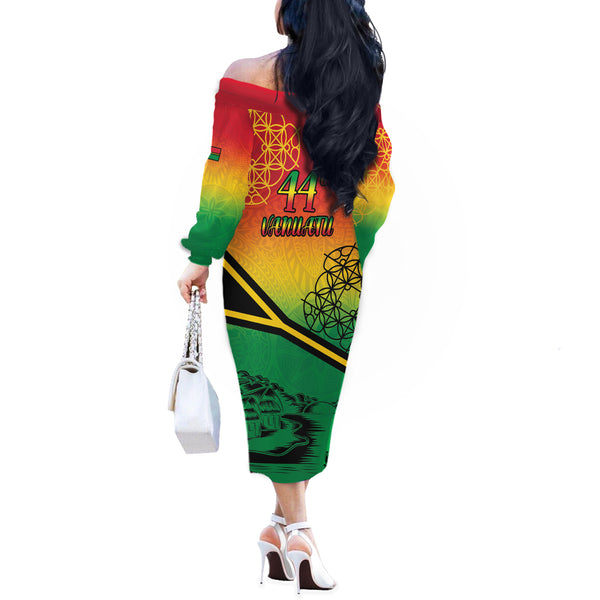 Hapi 44th Indipendens Dei Vanuatu Off The Shoulder Long Sleeve Dress ...