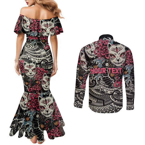 Personalized Japanese Kitsune Mask Couples Matching Mermaid Dress and ...