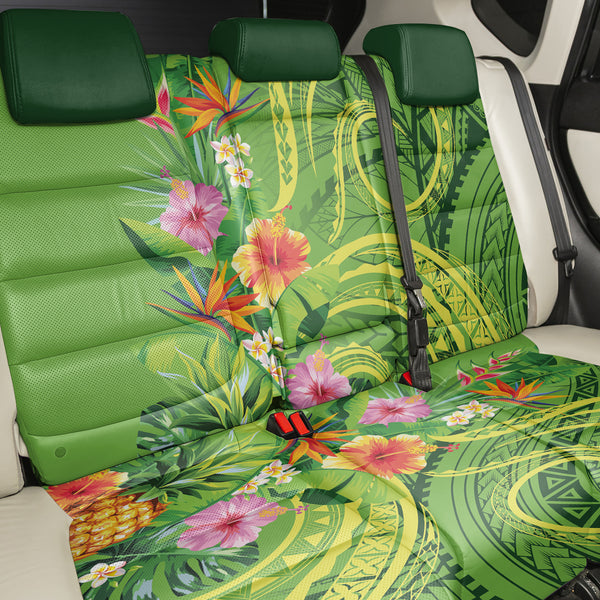 Polynesian Tribal Flower Tattoo Back Car Seat Cover Special Lime Green ...