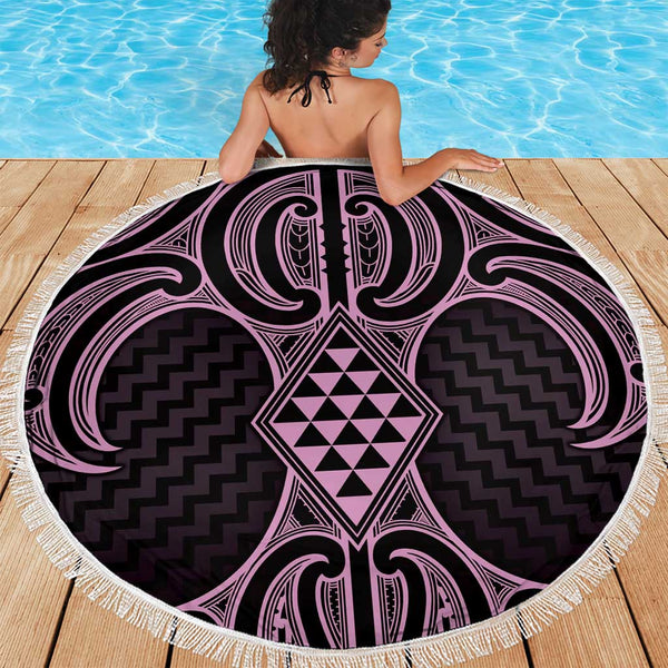 Mawhero Maori Ta Moko Poutama Art Beach Blanket LT9