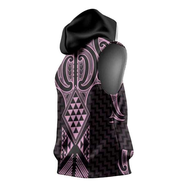 Mawhero Maori Ta Moko Poutama Art Sleeveless Hoodie LT9