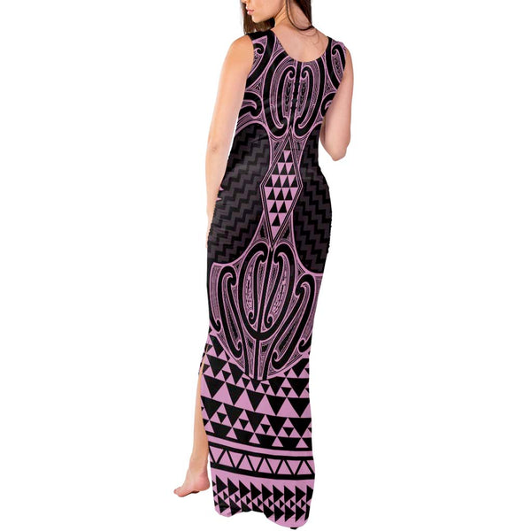 Mawhero Maori Ta Moko Poutama Art Tank Maxi Dress LT9