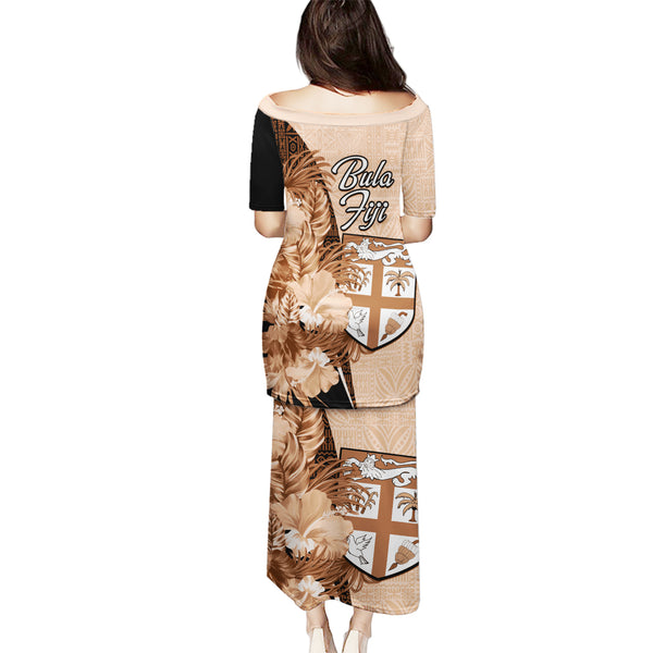 Bula Fiji Vintage Fijian Masi Pattern Puletasi Peach Fuzz Unique LT9