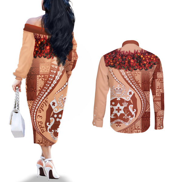 Vintage Tonga Kahoa Heilala Flower Couples Matching Off The Shoulder ...
