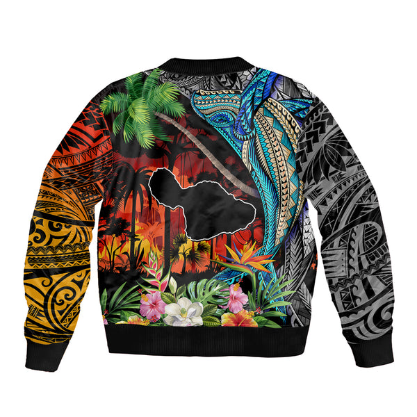 Hawaii Strong Maui Wildfire Sleeve Zip Bomber Jacket Pray For Lahaina ...