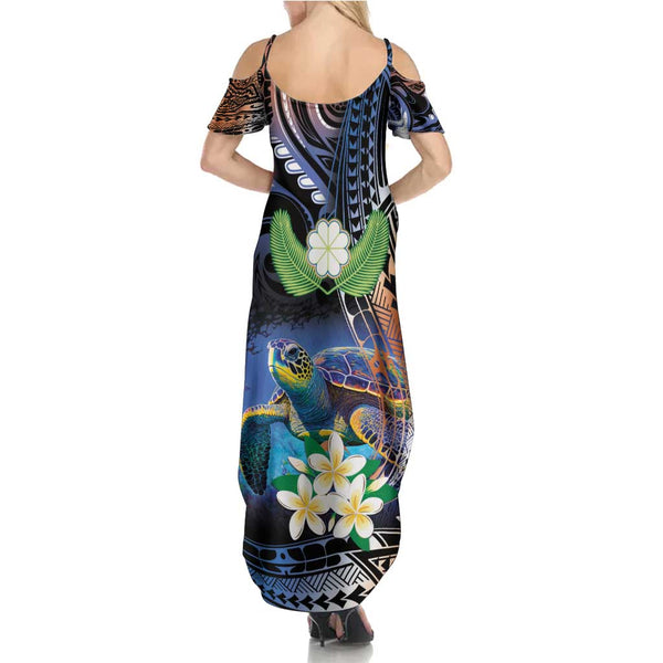 Marshall Islands Kwajalein Atoll Summer Maxi Dress Plumeria Sea Turtle ...