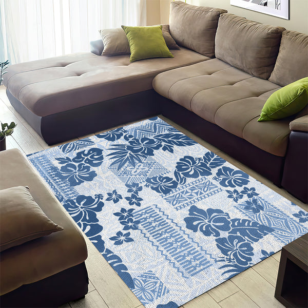 Vintage Hawaii Area Rug Hibiscus Tapa Tribal With Hawaiian Quilt ...