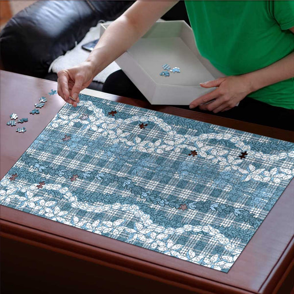 Hawaiian Ohia Lehua Lei Puzzle Plaid Palaka Uliuli Omaomao Pattern LT9