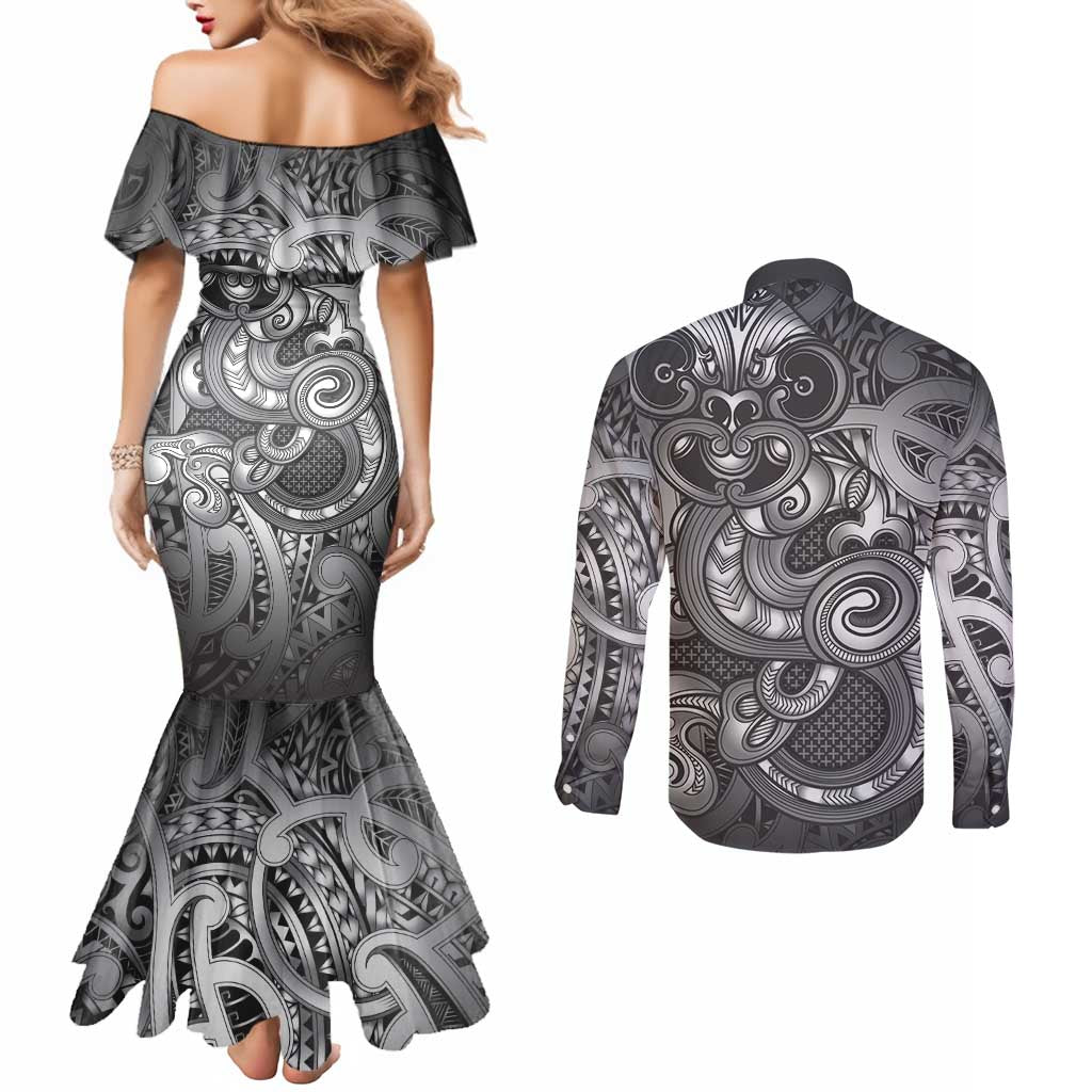 Aotearoa Maori Hei Tiki Couples Matching Mermaid Dress and Long Sleeve ...