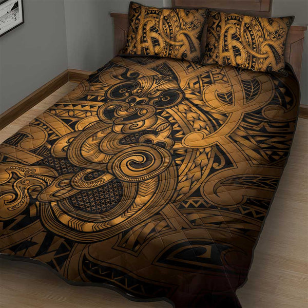 Aotearoa Maori Hei Tiki Quilt Bed Set Koura Kowhaiwhai Puhoro Motif LT9