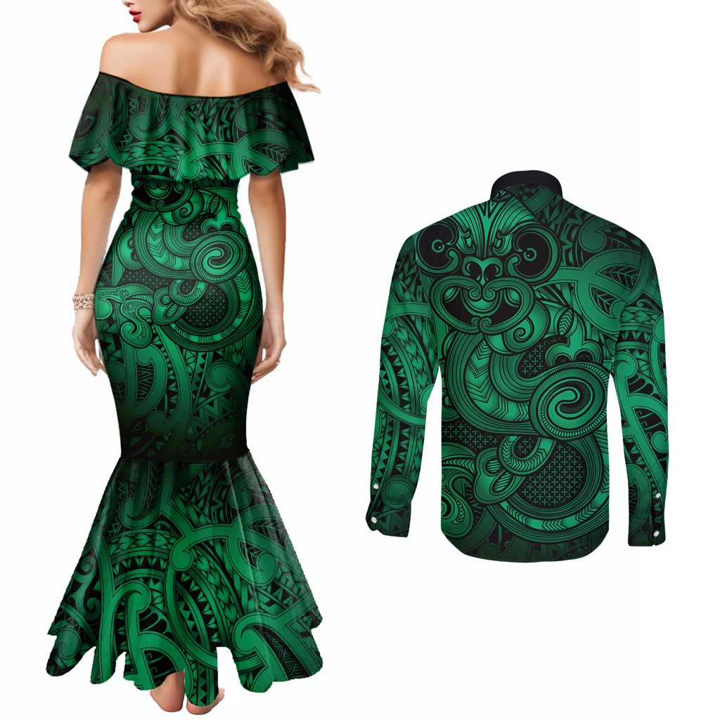 Aotearoa Maori Hei Tiki Couples Matching Mermaid Dress and Long Sleeve ...