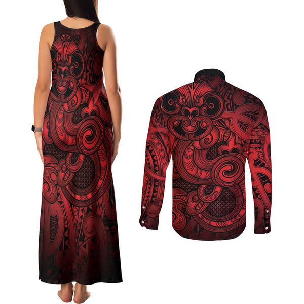 Aotearoa Maori Hei Tiki Couples Matching Tank Maxi Dress and Long ...