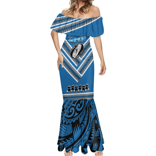 Custom Manuma Samoa Rugby Mermaid Dress Ula fala Samoan Siva Tau Tribal LT9
