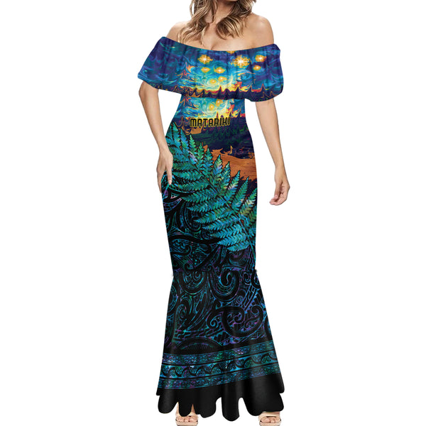 Matariki Te Tau Hou Maori Mermaid Dress New Zealand Silver Fern Night ...