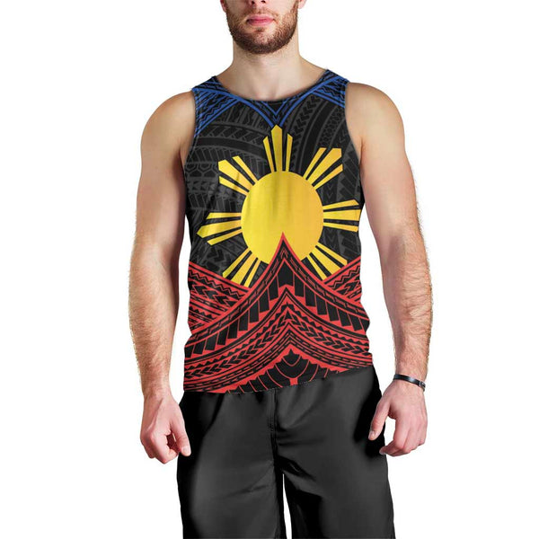 Personalized Philippines Men Tank Top Polynesian Tribal Tattoo with ...