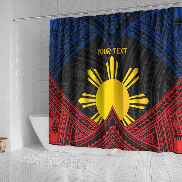 Personalized Philippines Shower Curtain Polynesian Tribal Tattoo with ...