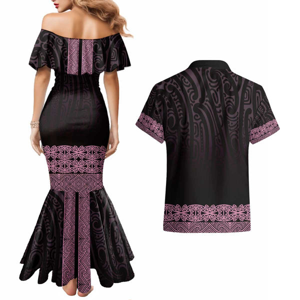New Zealand Maori Kowhaiwhai Couples Matching Mermaid Dress and ...