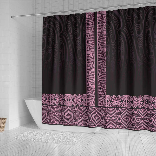 New Zealand Maori Kowhaiwhai Shower Curtain Mawhero Maui and Mangopare LT9